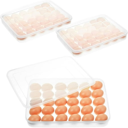 3 Pack Covered Egg Holders Deviled Egg Tray Plastic Deviled Egg ...