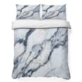 Abstract Marble Texture 3 Pieces Quilt Set,1 Quilt with 2 Shams,White ...