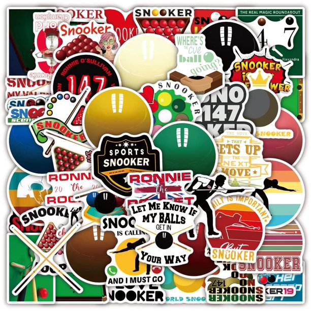 50 Packs Snooker Stickers Water Bottles Laptop Phone Motorcycle ...