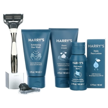 Harry's Essential Starter Set with Buoy Blue Razor and Foaming Shave ...