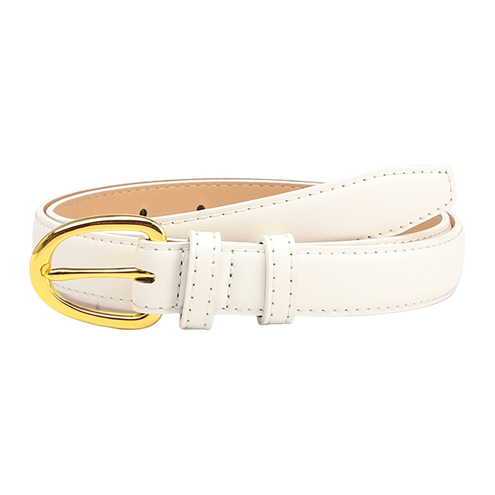 Click here for Feolixe Women Skinny Leather Belt Solid Color Allo... prices