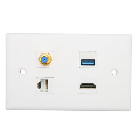 4 Port Wall Plate, Snap In Connection Universal HD Multimedia Interface ...