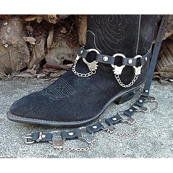 Biker Boots Boot Chains Black Topgrain Cowhide Leather, 3 Real ...