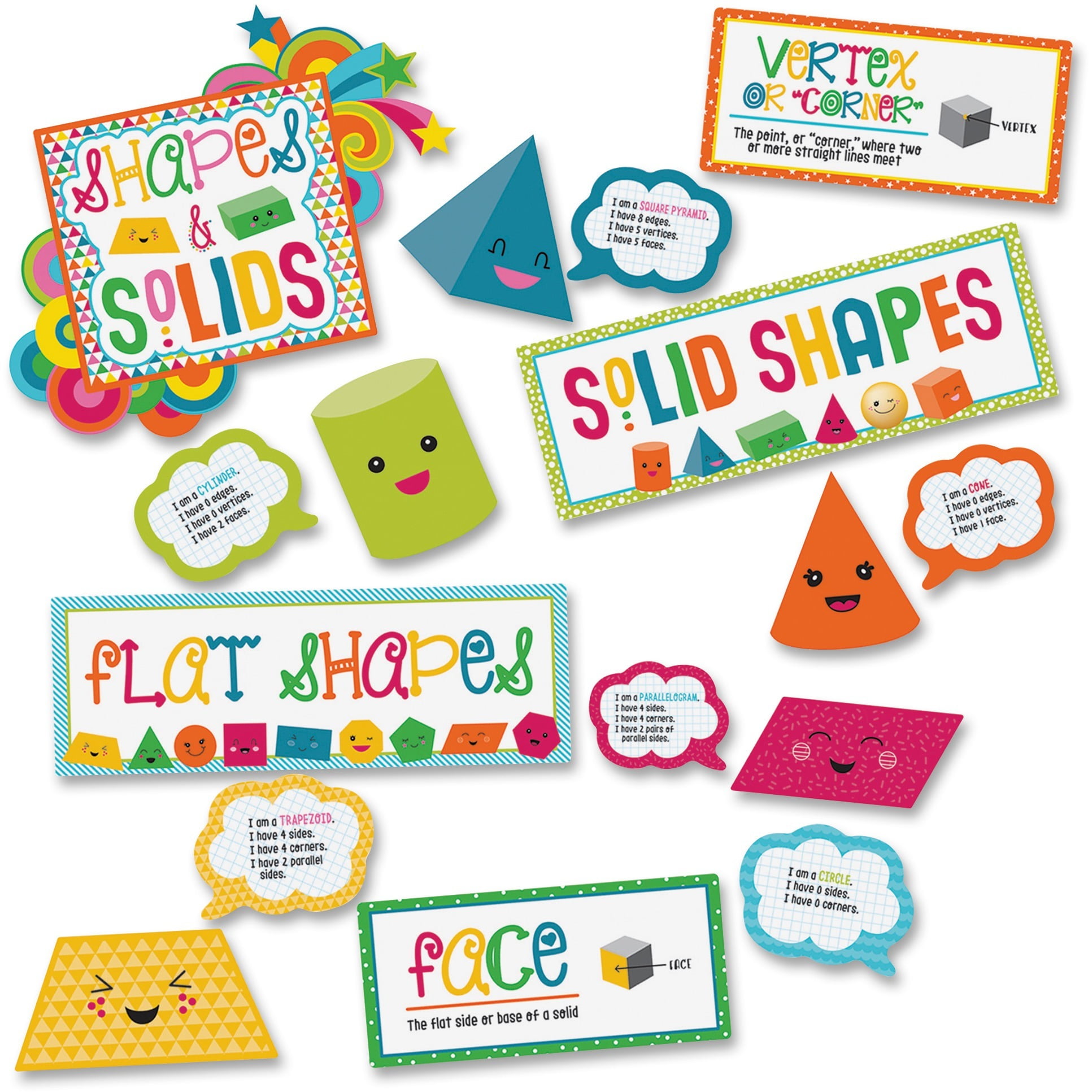 Carson-Dellosa School Pop Shapes/Solids Bulletin Brd Set - Walmart.com ...