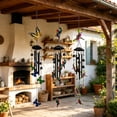 Blue Butterfly Metal Wind Chime with Hand-Painted Details, Decorative ...