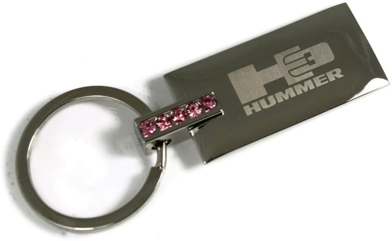 Hummer H3 Rectangular Metal Pink Rhinestone Key Chain - Walmart.com