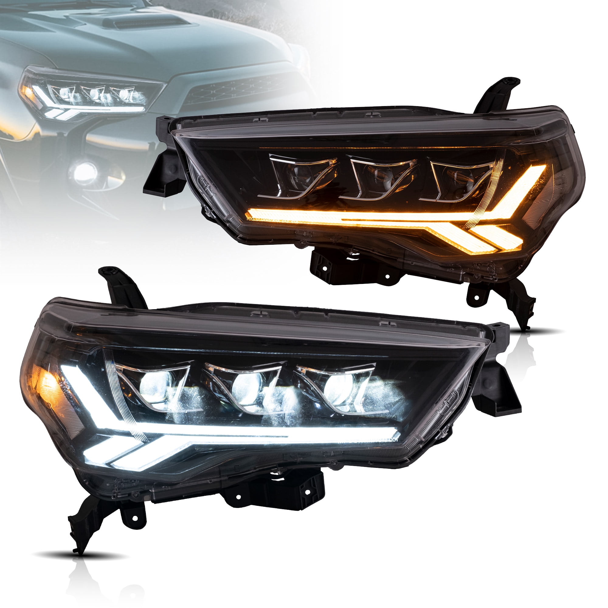 VLAND LED Projector Headlights For 2014-2020 Toyota 4Runner Clear ...