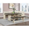 Sunny Dining Nook Table Set Off White Grey Wood w Kitchen Corner ...