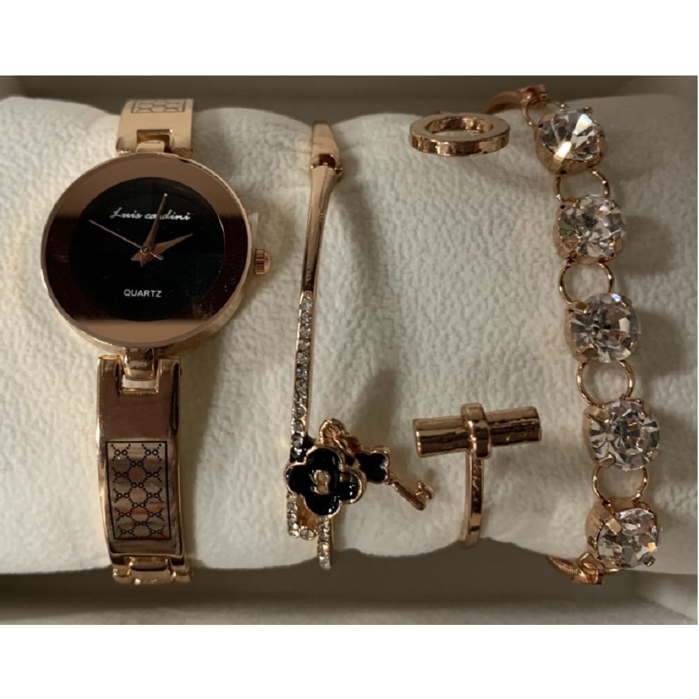 Luis Cardini Rose Gold Bracelet Set of 4 - Walmart.com