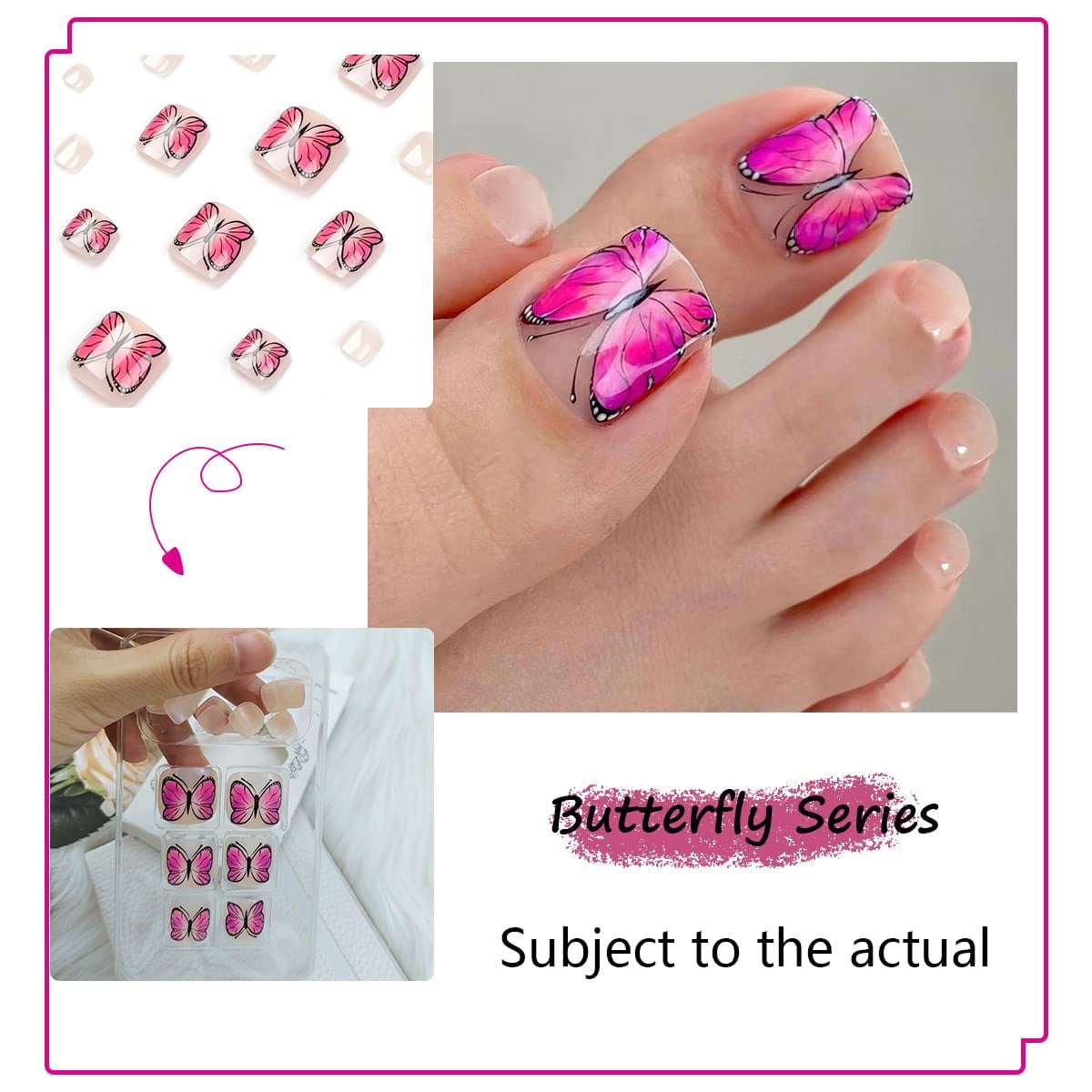 Butterfly Toe Nail Art