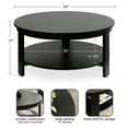 Kate and Laurel Foxford Modern Tiered Round Coffee Table for Living Room Decor, 34x34x17, Black ...