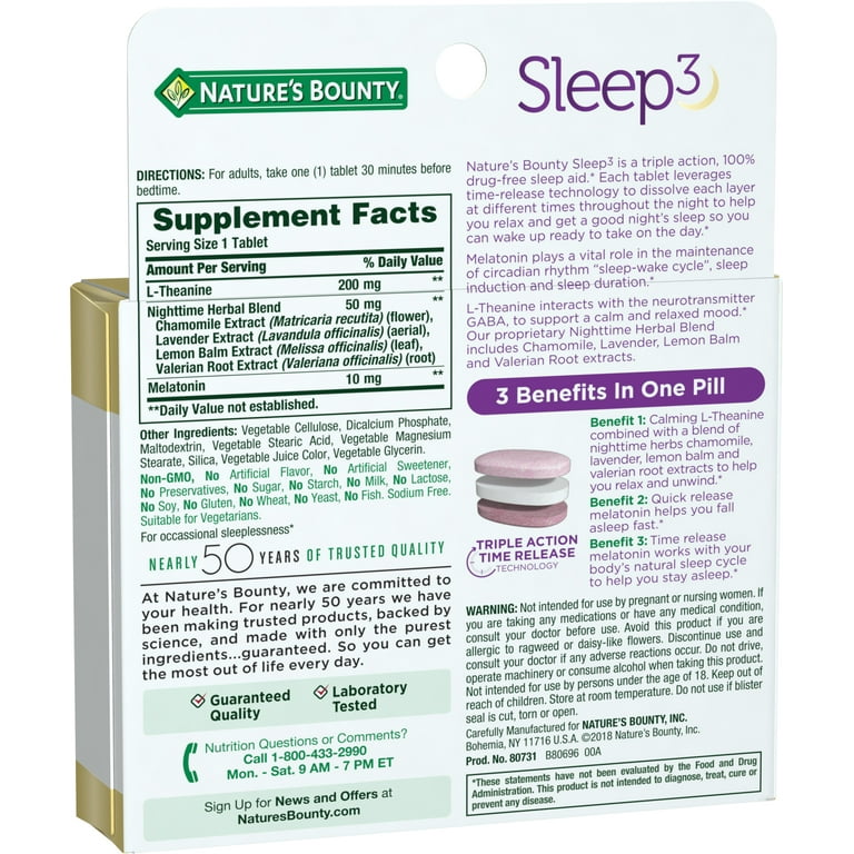 Nature's Bounty Sleep3 Melatonin Supplement Tablets, 10mg,, 56% OFF Nature's Bounty Sleep3 Melatonin Supplement Tablets, 10mg,, 56% OFF
