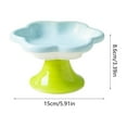 Ceramic Elevated Cat Bowl – 5.9 x 3.4in Flower-Shaped Wide Shallow Dish ...