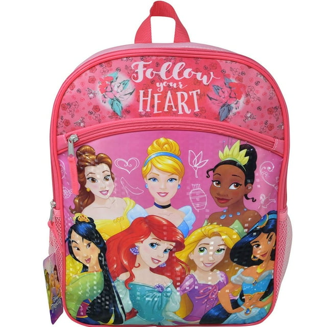 Disney Princess Girls School Backpack 16" with front pocket - Walmart.com