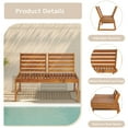 UBesGoo Outdoor Bench, 49 in Wooden Bench, Solid Acacia Wood Bench for Garden, Patio, Poolside ...