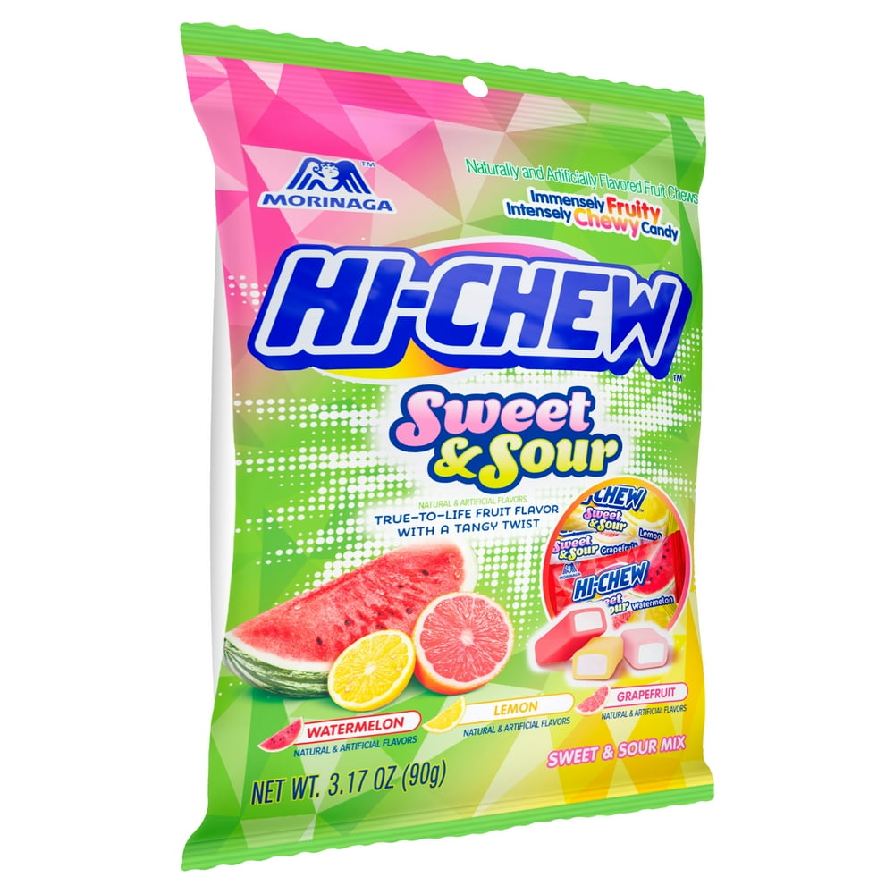 Morinaga Hi-Chew Watermelon, Lemon, Grapefruit Sweet & Sour Mix, 3.17 ...