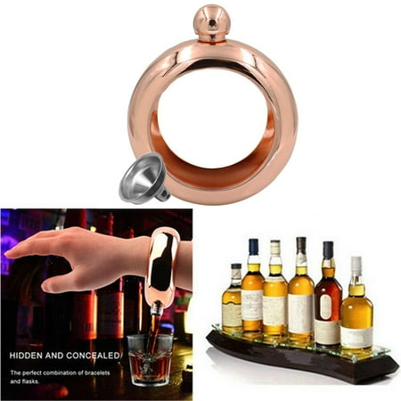 braveheart 304 Stainless Steel Flask Bracelet 3.5oz Hip Flask Bangle ...