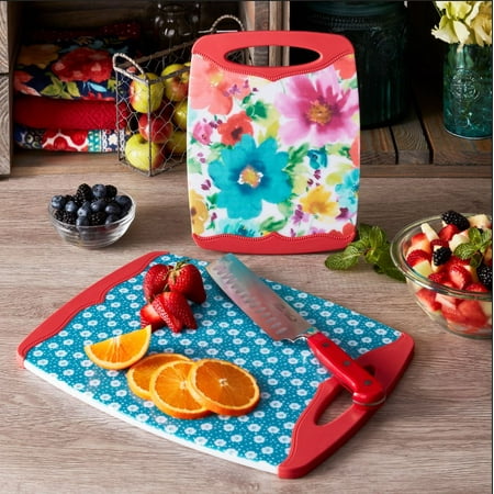 The Pioneer Woman Breezy Blossoms Nonslip Cutting Board Set, 2 Pieces ...