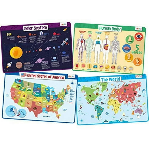 Ashley Productions Placemat Studio Smart Poly World Map Learning ...