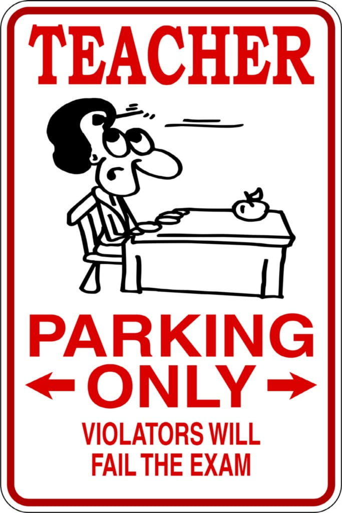 Teacher -Parking Signs - Picture Art - Peel & Stick Vinyl Wall Decal ...
