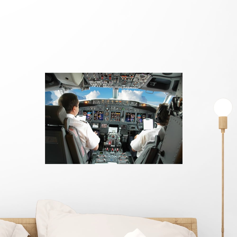 Pilots Cockpit Wall Mural by Wallmonkeys Peel and Stick Graphic (18 in ...