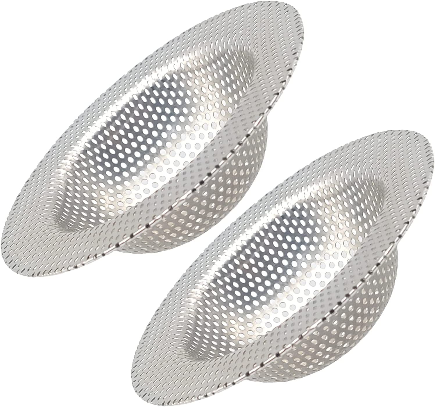 2 Pcs Kitchen Sink Strainer, Large Wide Rim 4.5" Diameter Stainless ...