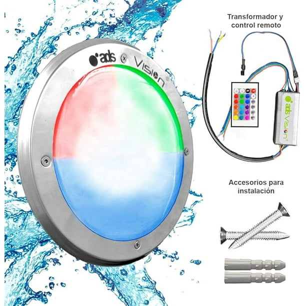 Lámpara LED multicolor sumergible ADS VISIÓN para alberca spa y jacuzzi ...