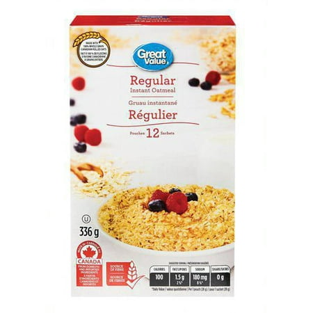 Great Value Regular Instant Oatmeal | Walmart Canada