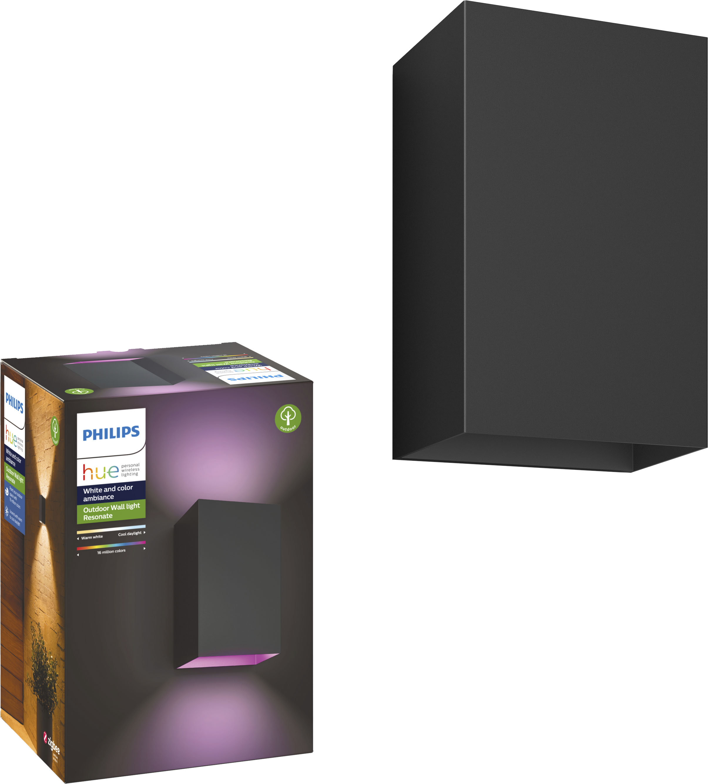 Philips White and Color Ambiance Resonate Wall Lantern, Black - Walmart.com