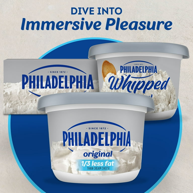 Philadelphia 1 3 Less Fat Cream Cheese Philadelphia Reduced Fat Cream
