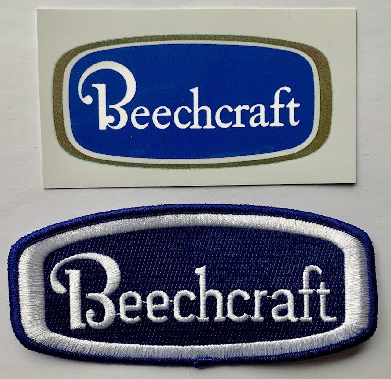 Beechcraft Grouping - Peel & Stick Vinyl Decal and Embroidered Patch ...