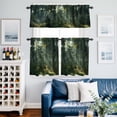 3 Piece Kitchen Curtains and Valances Set Natural Trees Cafe Curtains ...