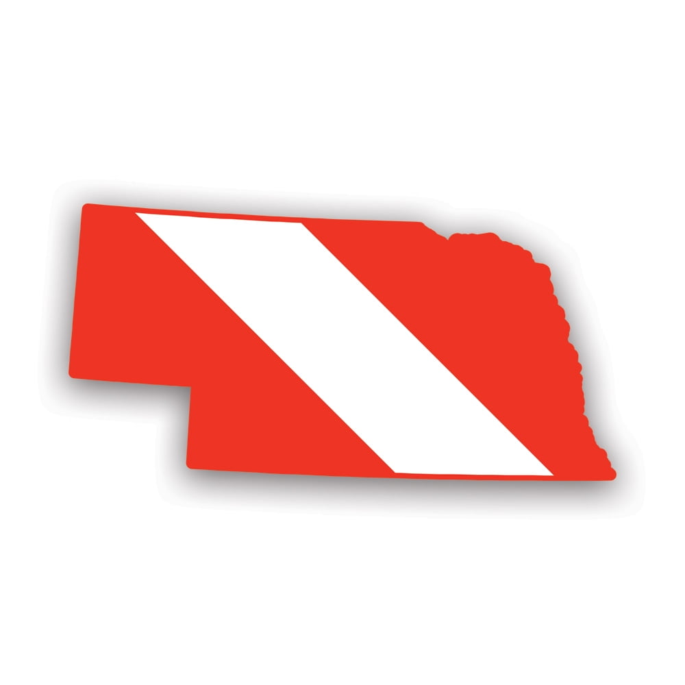 Nebraska State Shaped Diver Down Flag Sticker Decal - Self Adhesive ...
