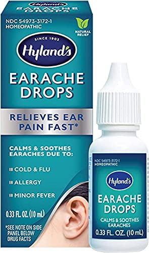 Hyland's Earache Drops, Natural Relief of Cold & Flu Earaches, Swimmers ...