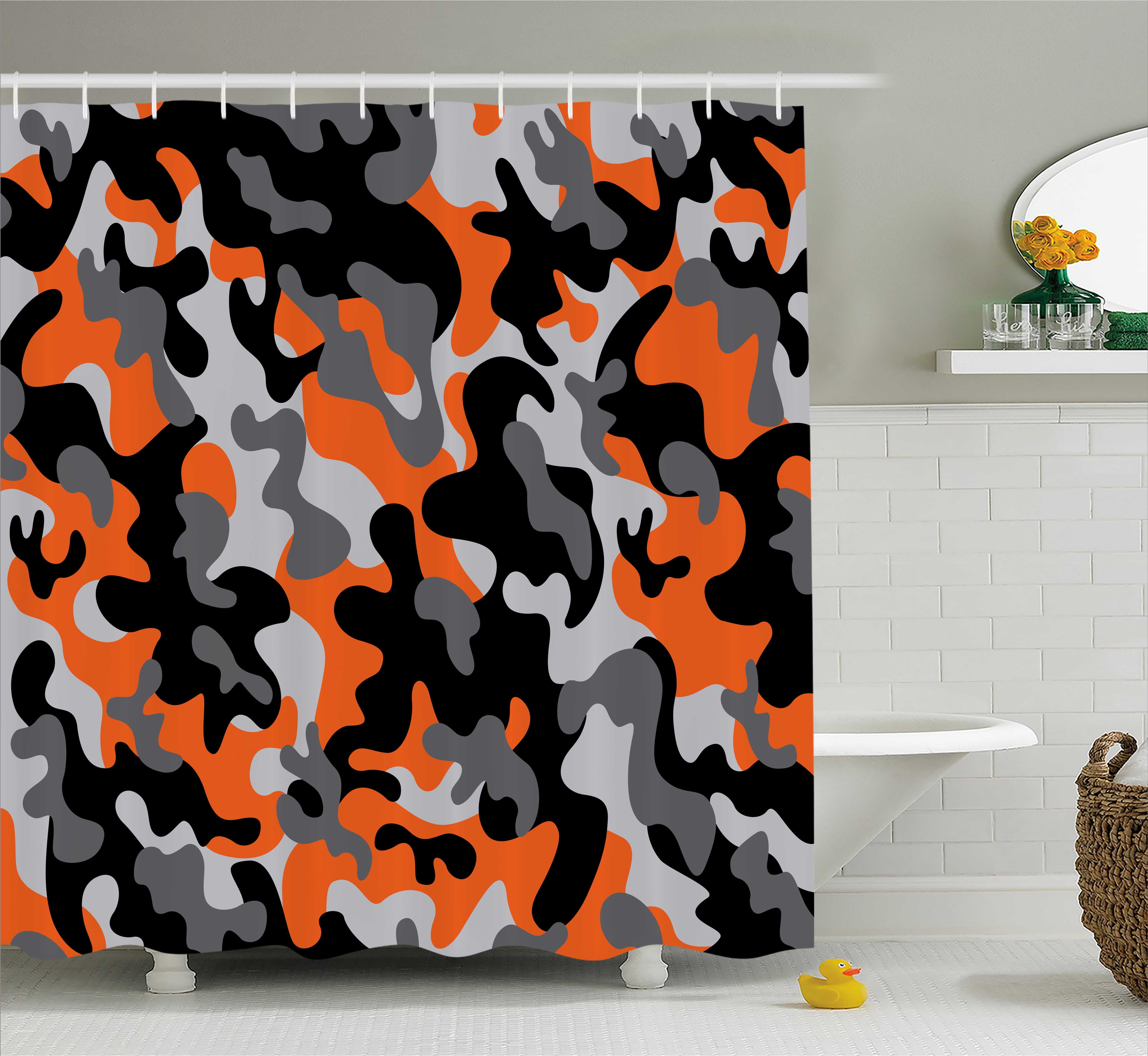 Camo Shower Curtain Vibrant Artistic Camouflage Lattice Like Military