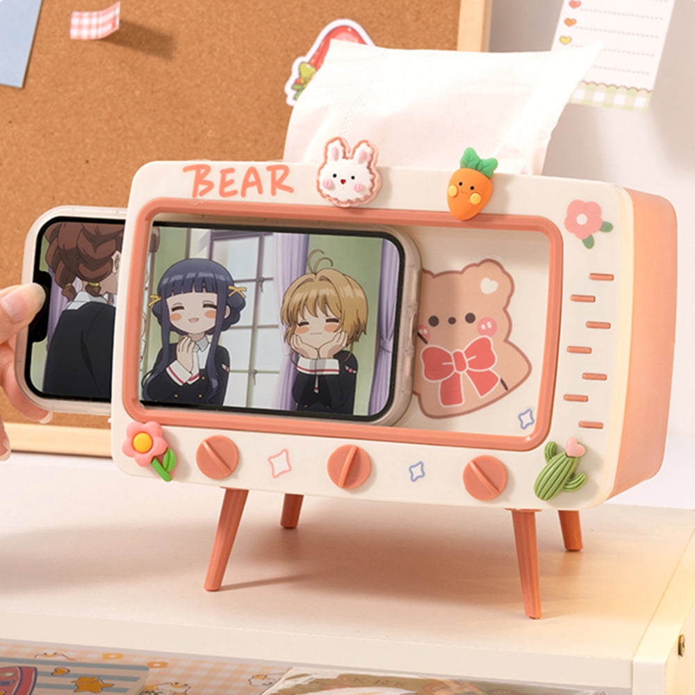Retro TV Design Tissue Box Mobile Phone Stand Phone Holder for ...