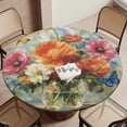 Patifu Impressionist Floral Bouquet Table Cloth, Waterproof Oil-Proof ...