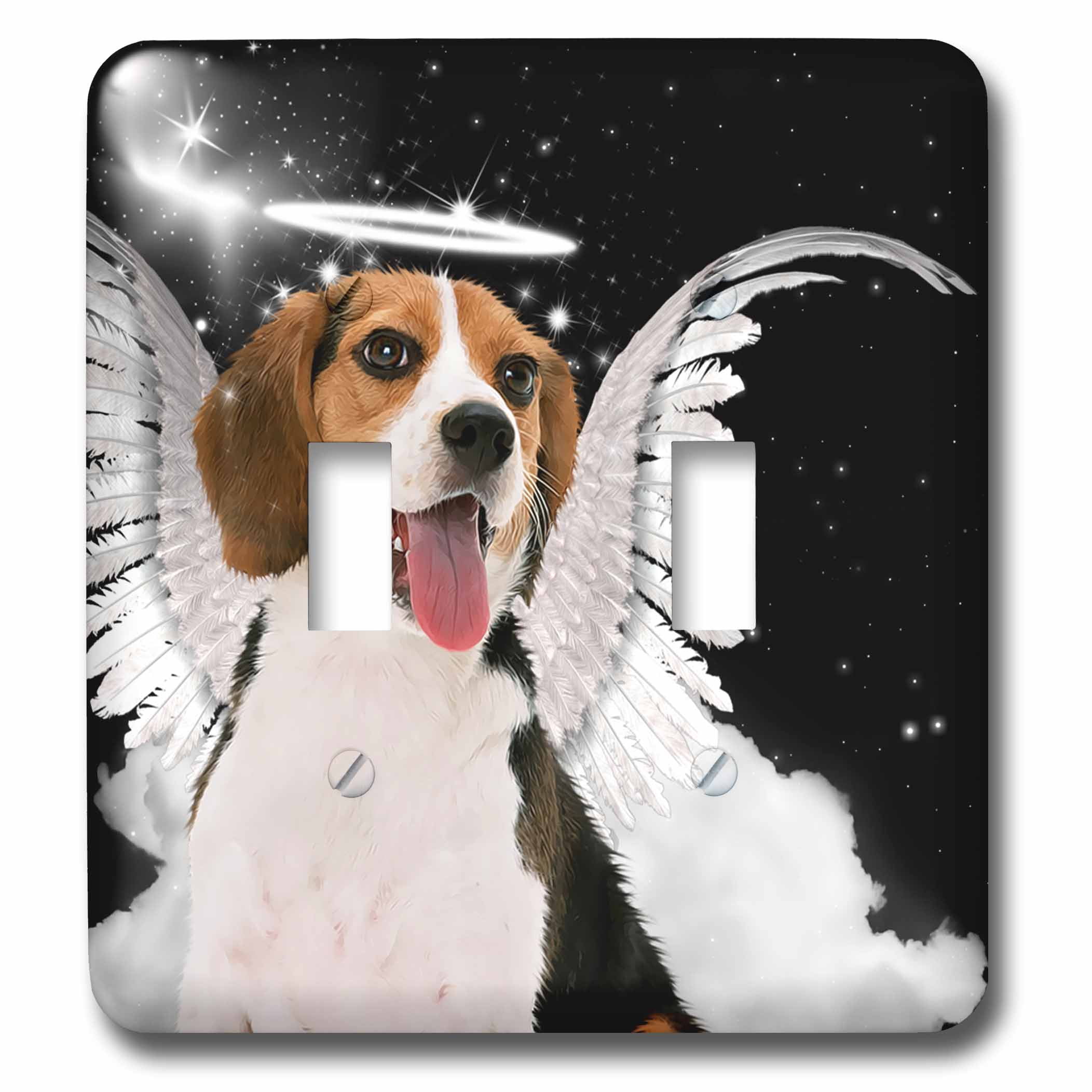 3dRose Beagle Angel Dog with clouds, a cute Halo and Angel Wings ...