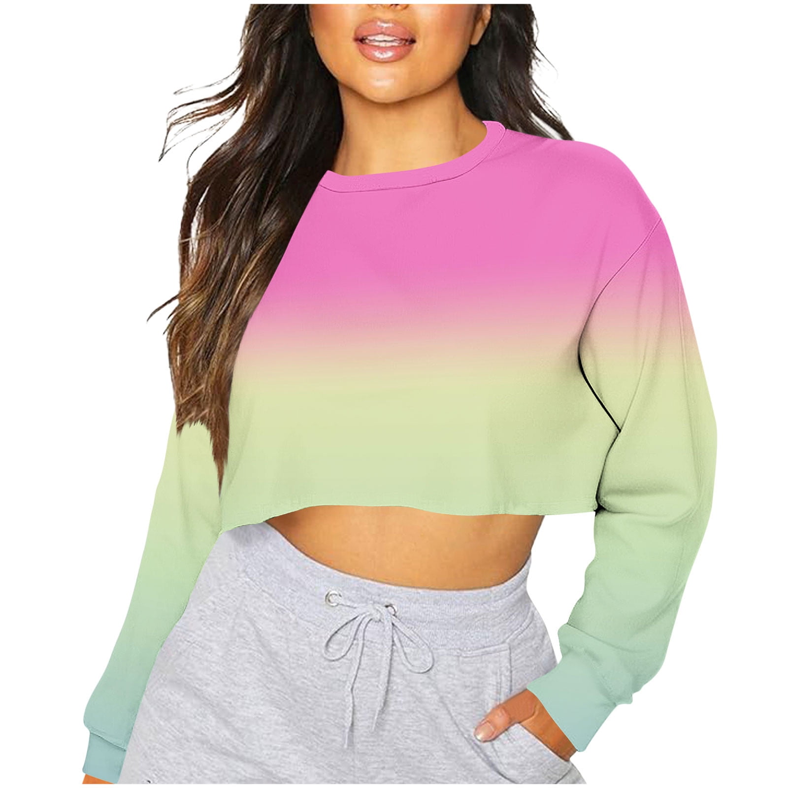 Click here for Kaemgyyd Tops For Women Trendy Crew Neck Long Slee... prices