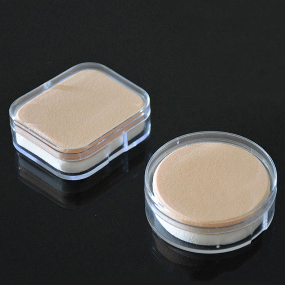Ruanlalo Transparent Square Round Puff Box BB Cream Powder Storage Case ...