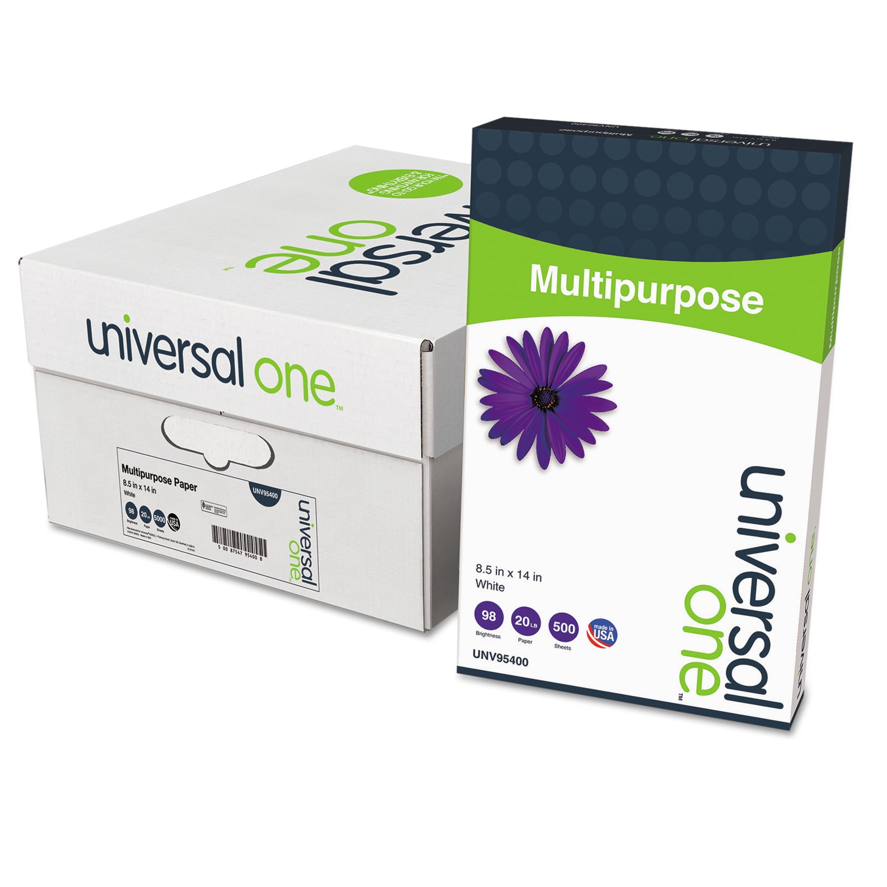Universal Deluxe Multipurpose Paper, 98 Bright, 20lb, 8.5 x 14, Bright ...