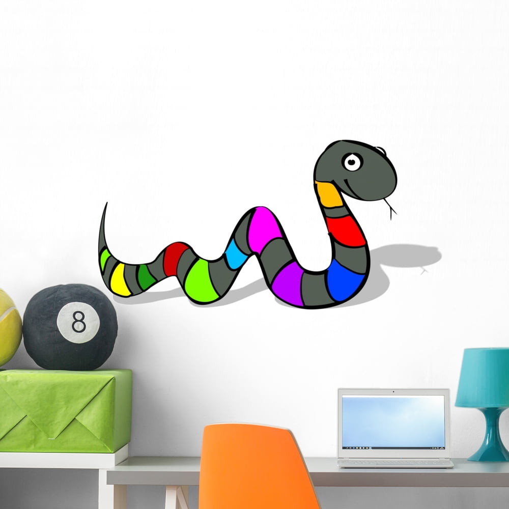 Striped Snake Wall Decal Sticker by Wallmonkeys Vinyl Peel & Stick ...