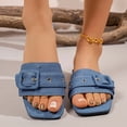 Bkhluea Women Buckle Detail Fabric Slide Sandals Comfortable Footwear ...