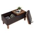 Convenience Concepts Brentwood Brown Storage Ottoman, Reversible Trays ...