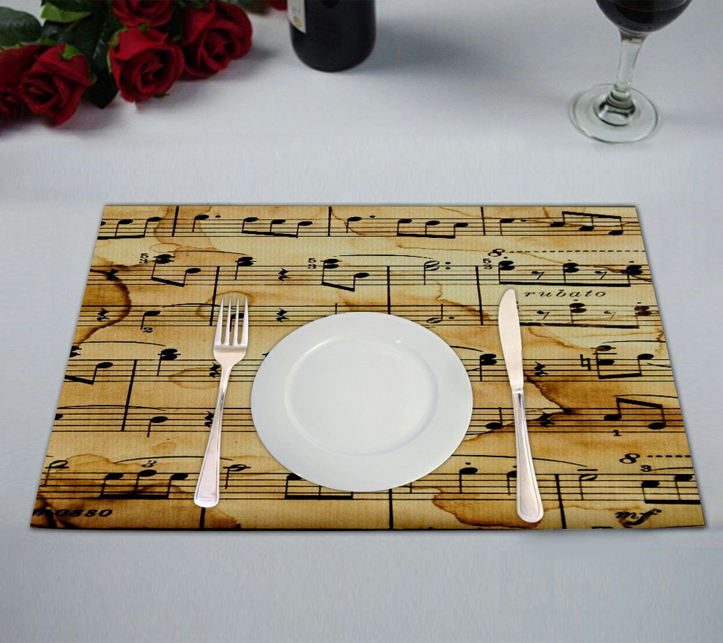 GCKG Music Notes Placemat 12x18 inches Set of 2 - Walmart.com