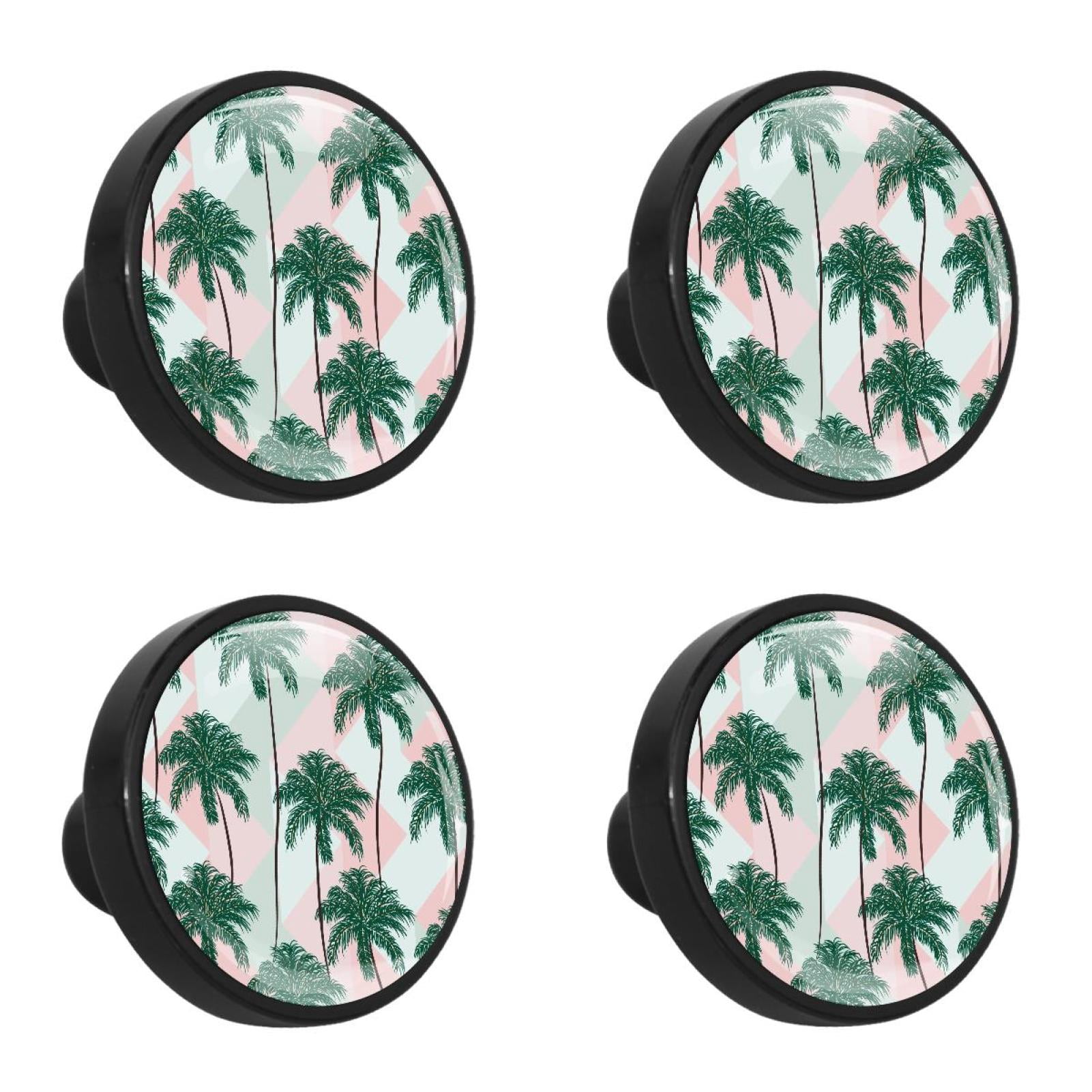 4 Pcs tropical palm trees Knobs for Kitchen Cabinet Cupboard Dresser ...