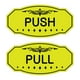 Victorian Push Pull Sign Set (Yellow / Black) - Large 5" X 10 ...