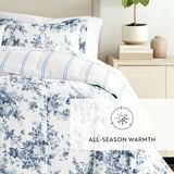 Comfort Canopy, Cabbage Rose Stripe Reversible Comforter Set, Ultra ...