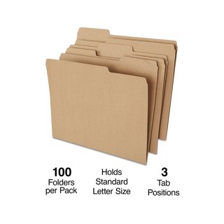 Staples 3-Tab File Folders Letter Assorted Position Manila 250/Box ...