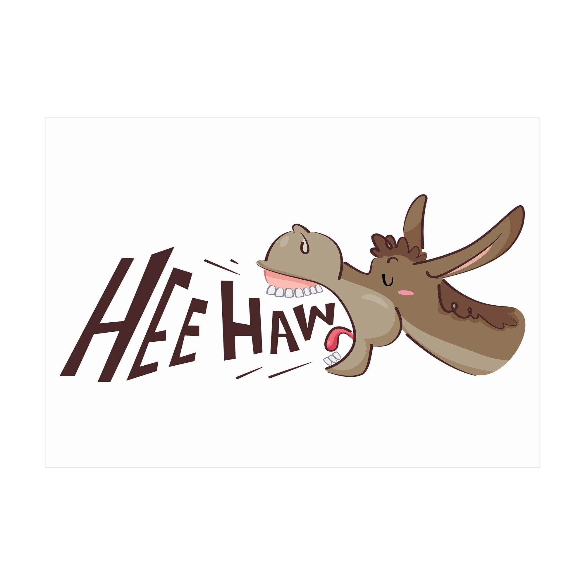 Donkey Jigsaw Puzzle, Cartoon Braying Hee Haw Text Funny Domestic ...